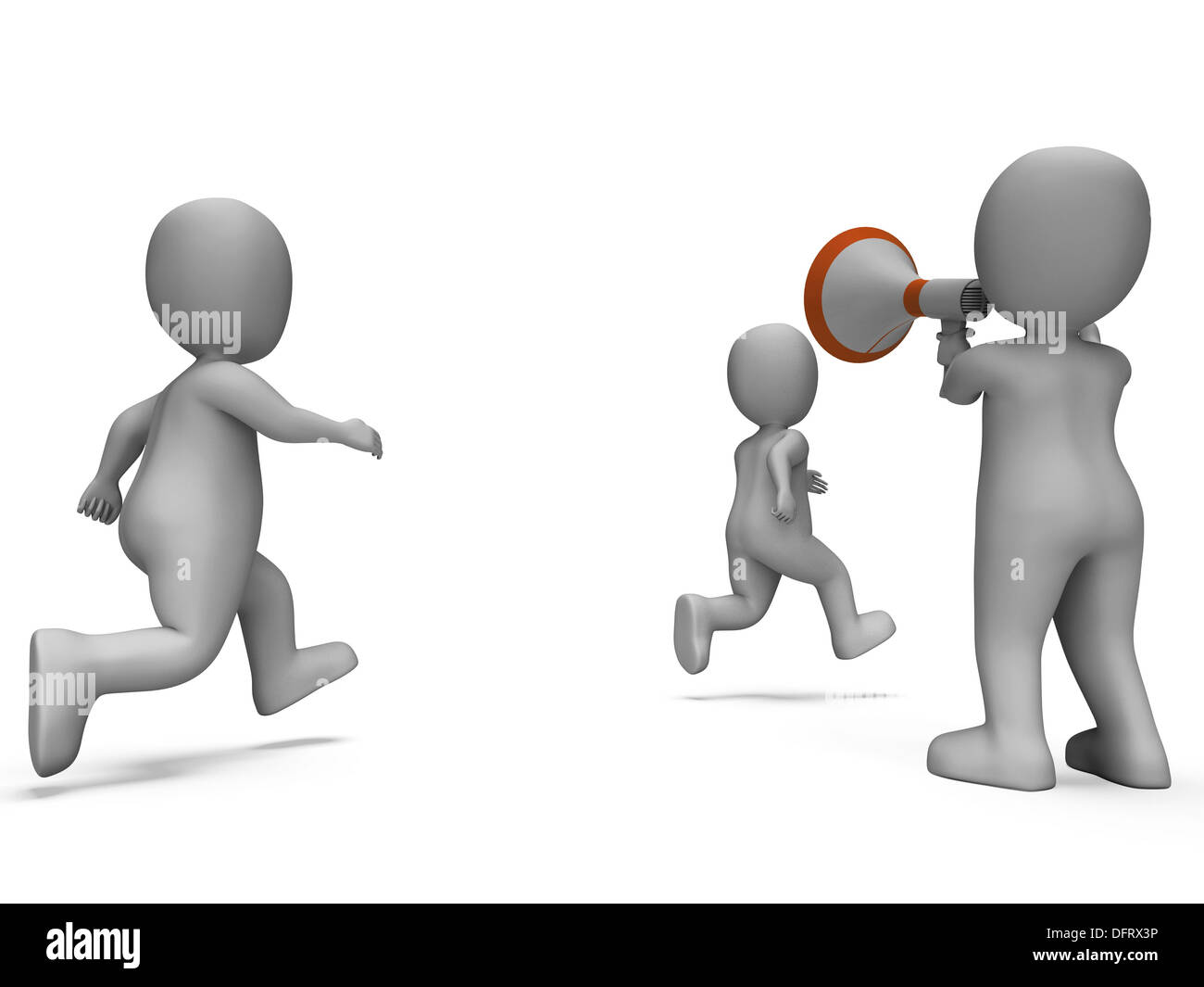 Running Characters And Instructor Showing Jogging Run And Trainer Stock ...