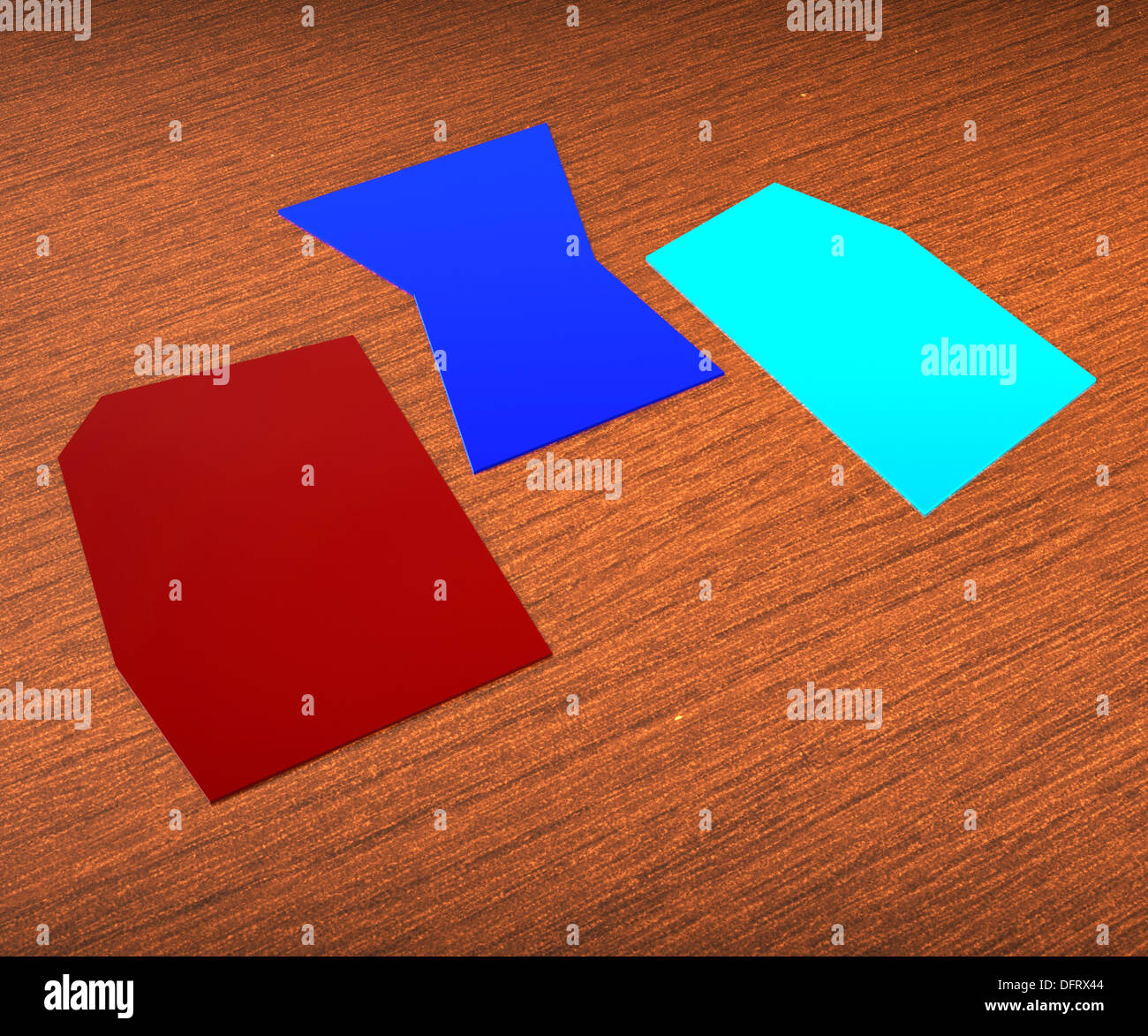 Three Blank Paper Slips Showing Copyspace For 3 Letter Word Stock Photo ...