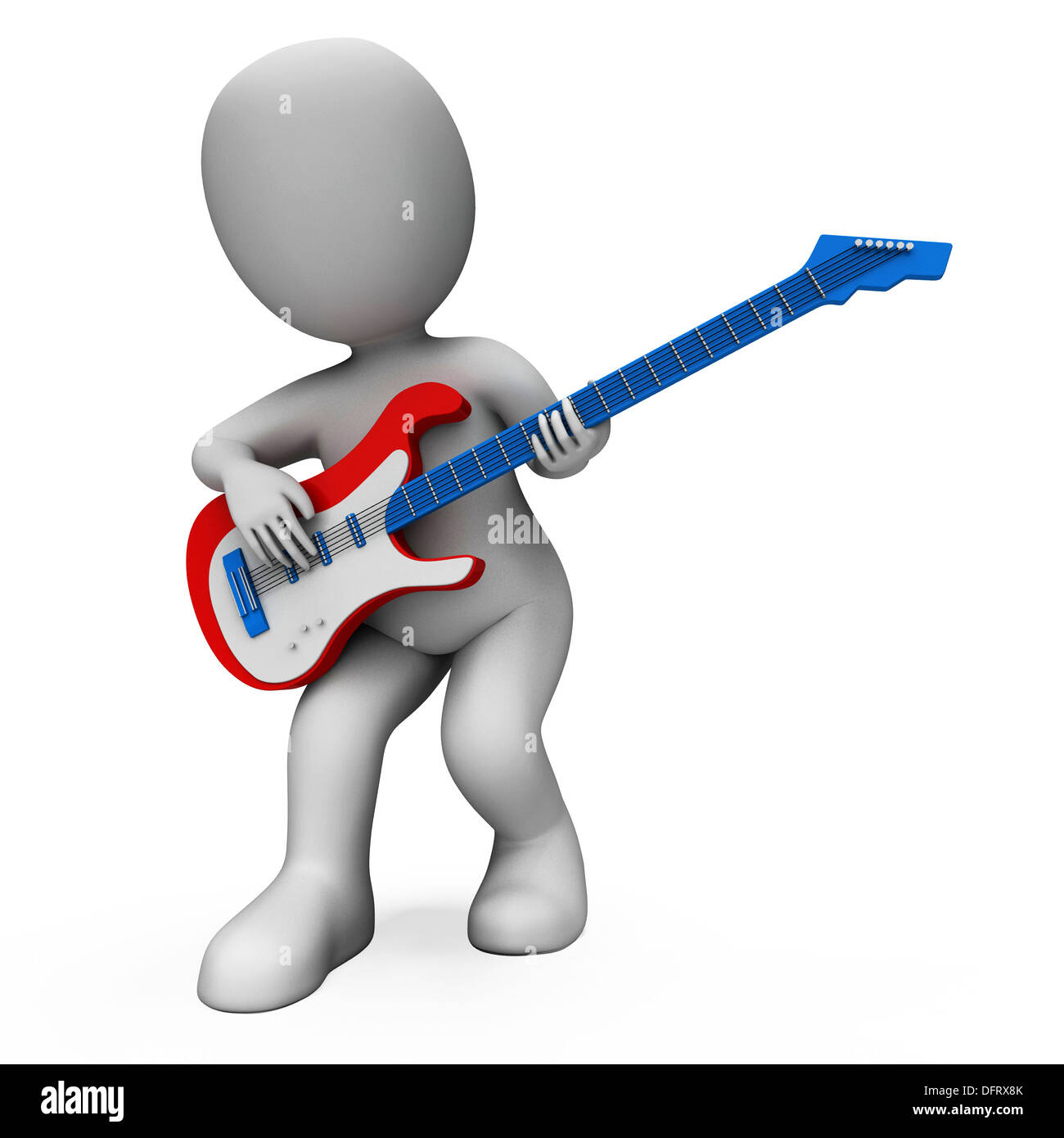 Rock Guitarist Showing Music Guitar Playing And Character Stock Photo ...