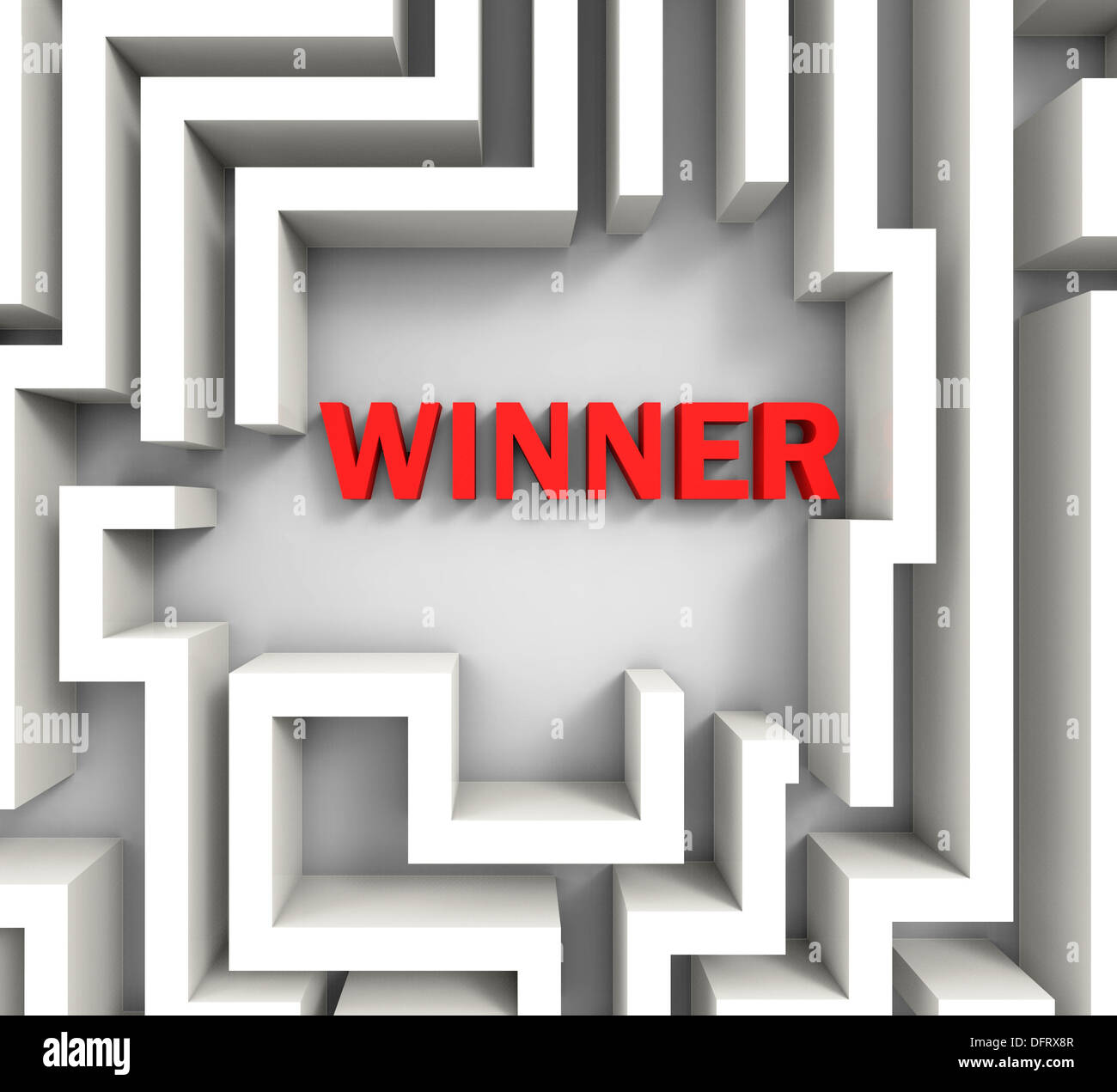 Winner In Maze Shows Puzzle Solution Or Solved Stock Photo - Alamy Winner In Maze Shows Puzzle Solution Or Solved Stock Photo - Alamy