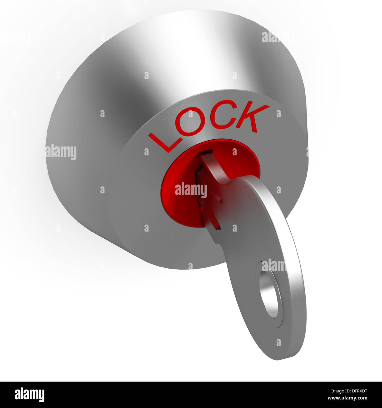 Key In Lock Showing Security And Protection Stock Photo - Alamy
