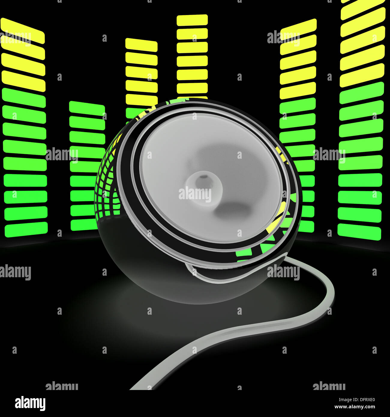 Speaker And Graphic Equalizer Showing Pop Music Or Audio Stock Photo ...