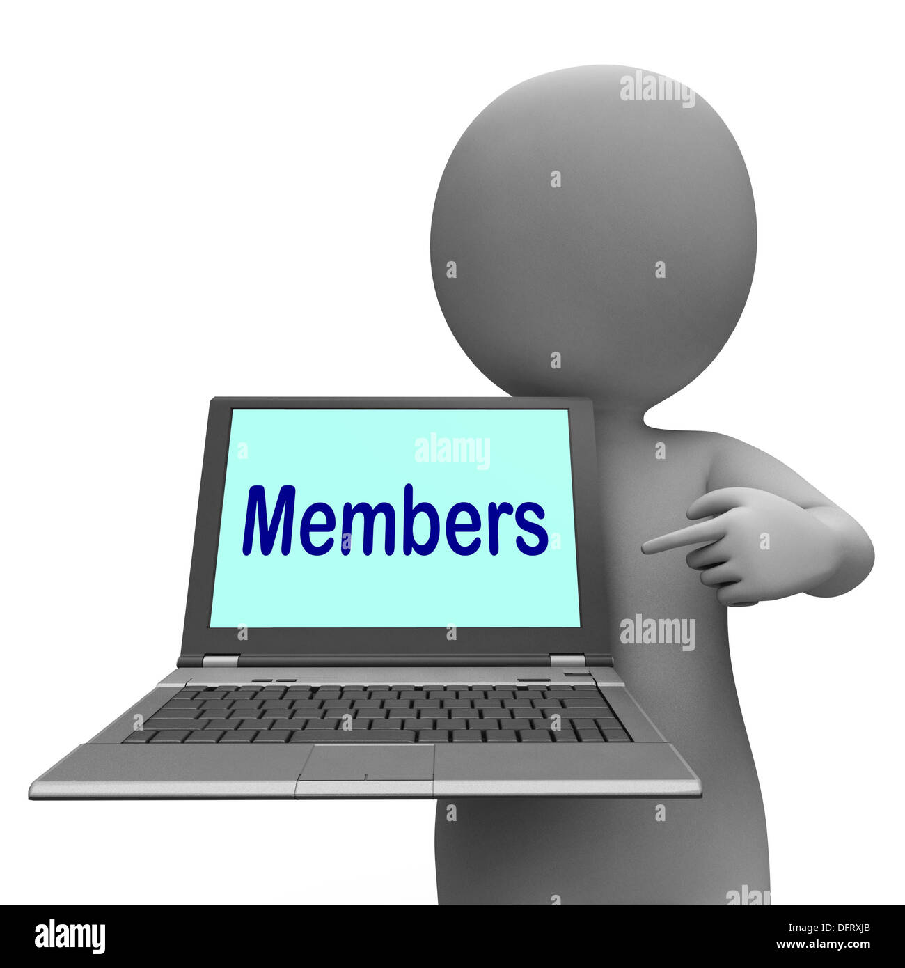 Members Laptop Showing Member Register And Web Subscribing Stock Photo ...
