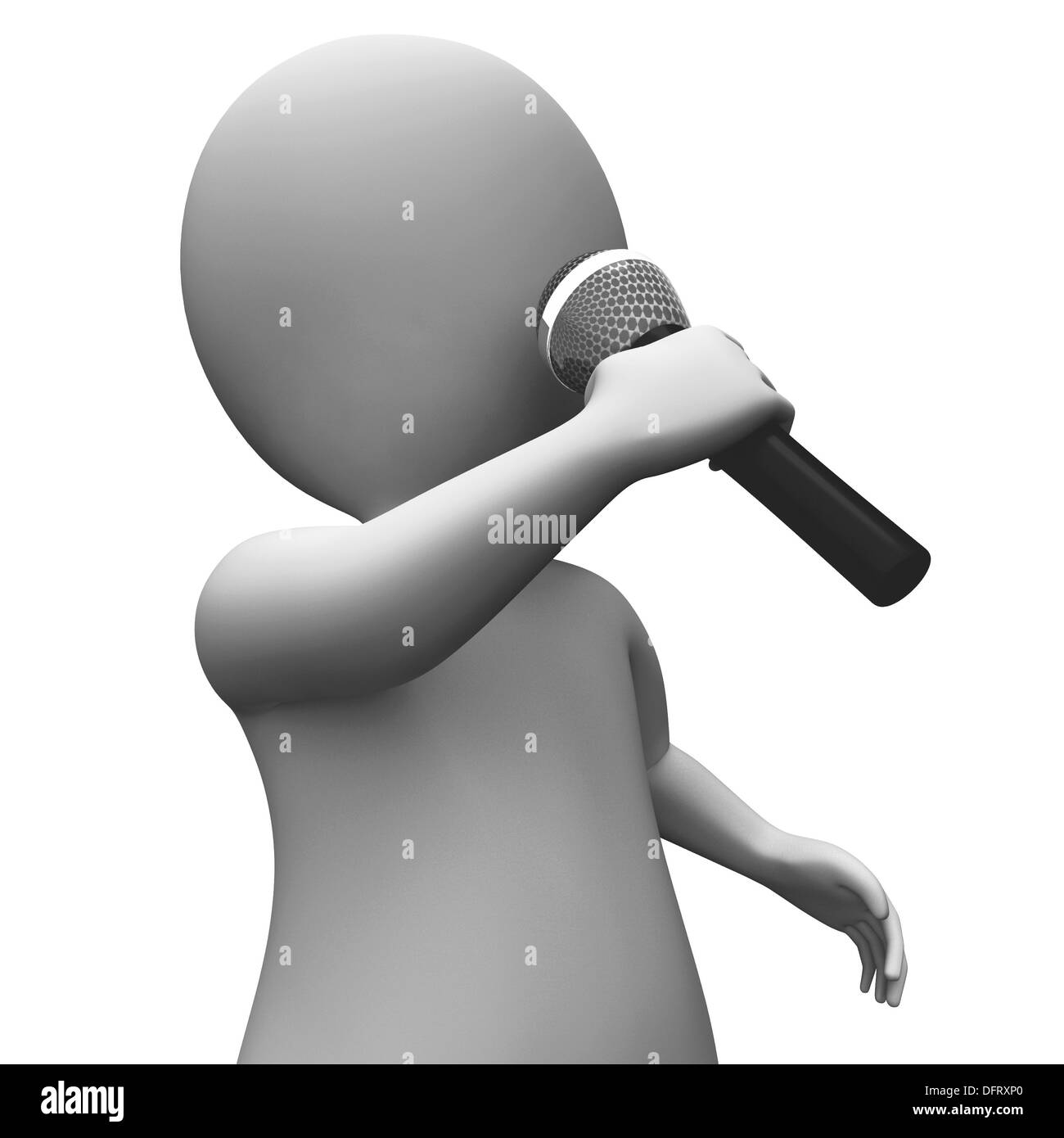 Singer Singing Showing Music Songs Or Karaoke Talent Concert Stock ...