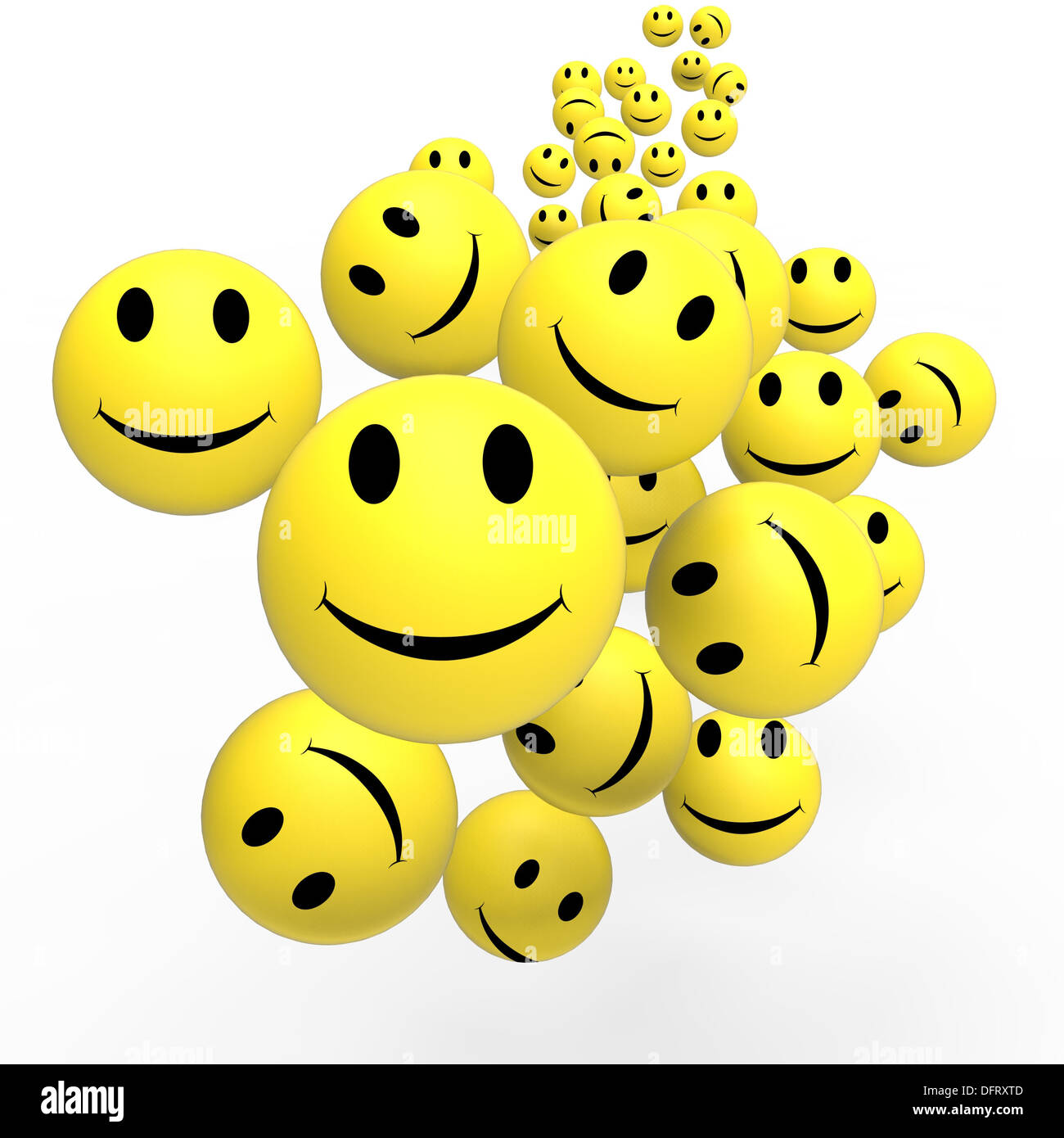 Smileys Show Happy Cheerful And Positive Faces Stock Photo - Alamy
