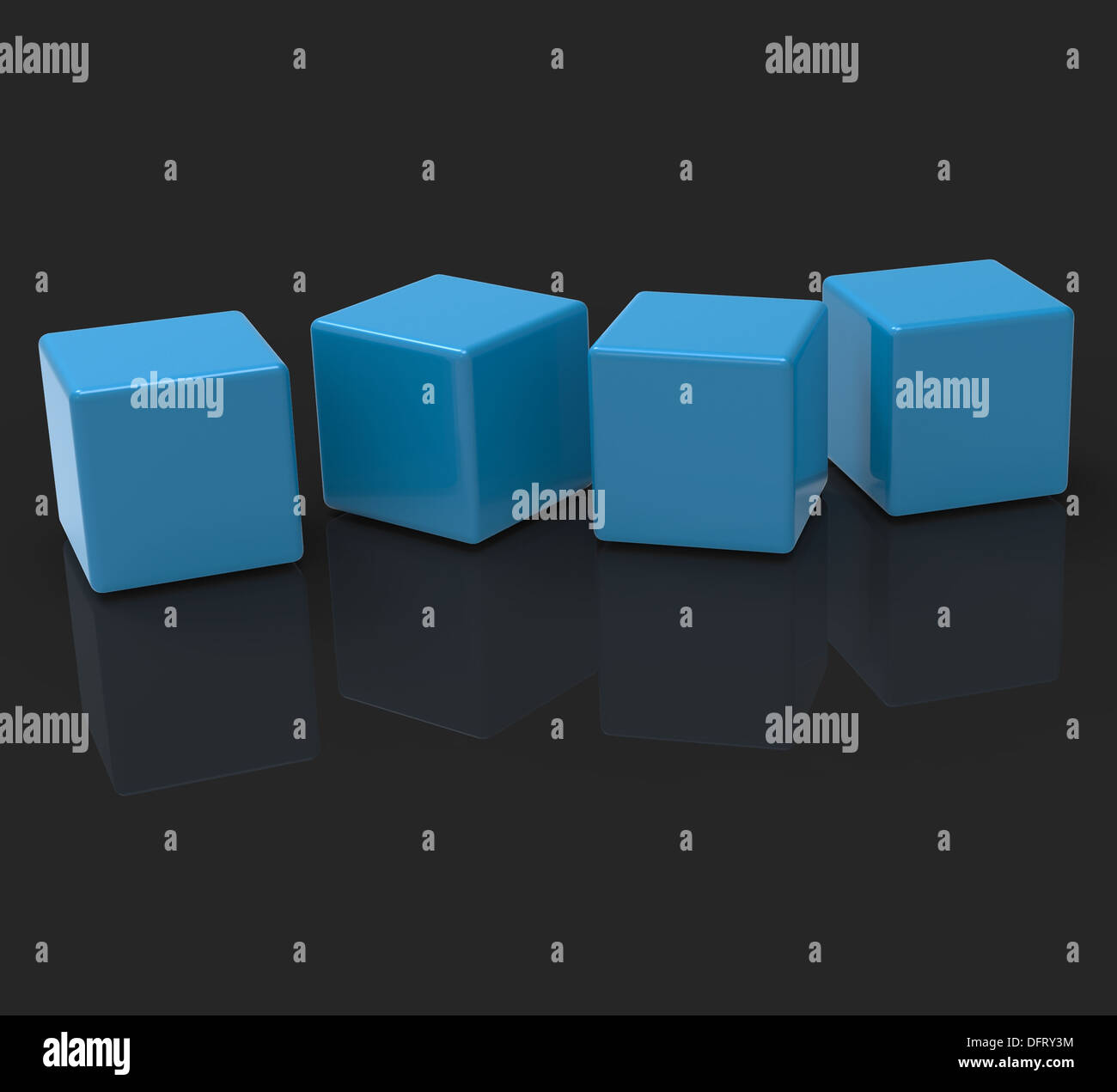 Four Blank Blocks Showing Copyspace For 4 Letter Word Stock Photo - Alamy