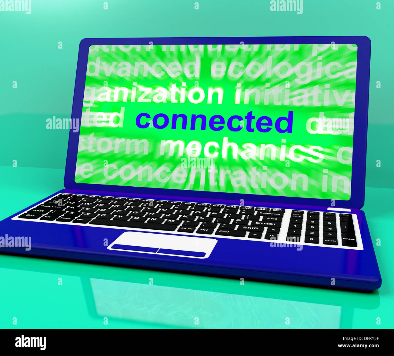 Connected On Laptop Showing Communications And Connections Stock Photo ...