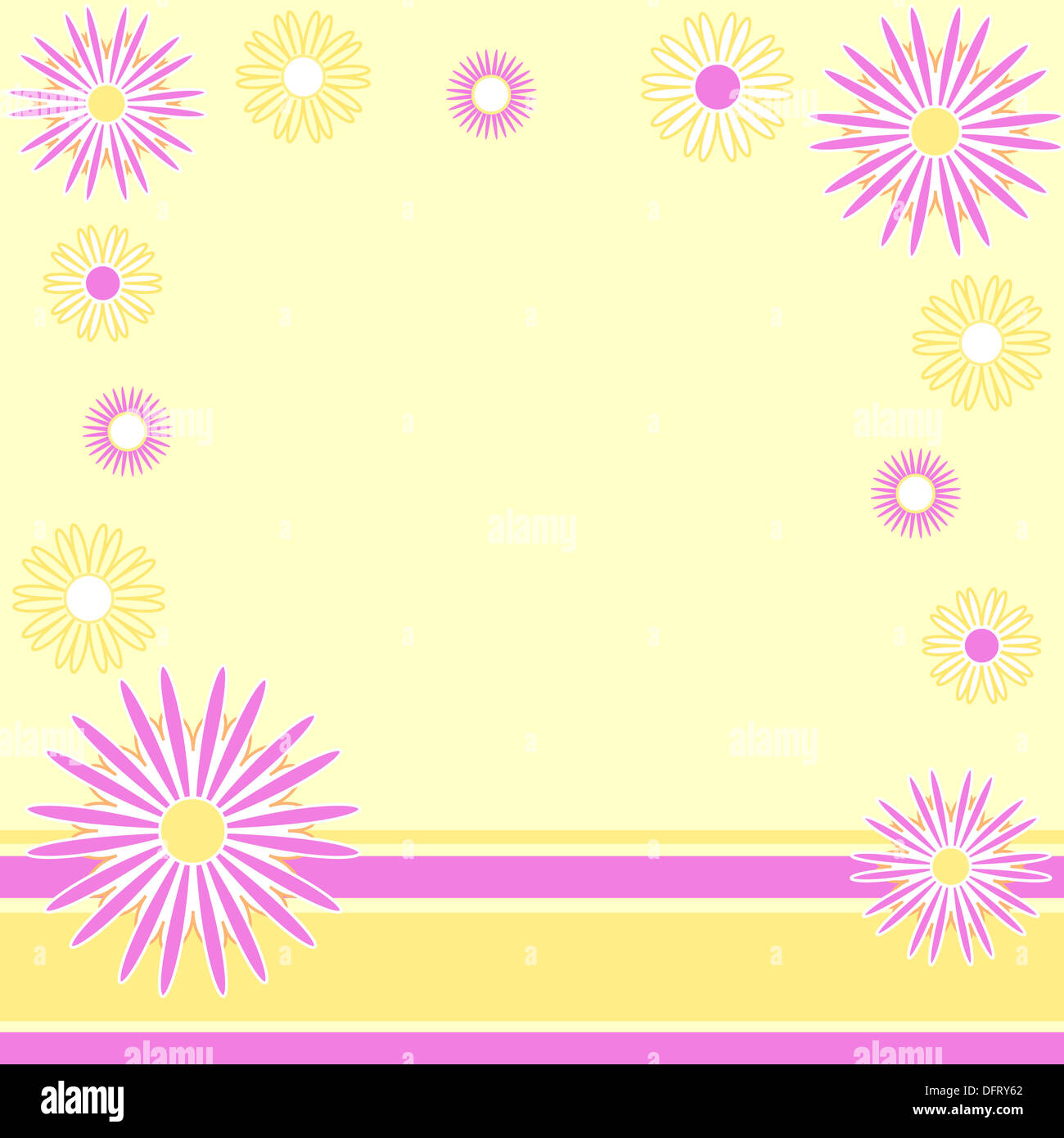 Violet floral frame on light yellow Stock Photo - Alamy
