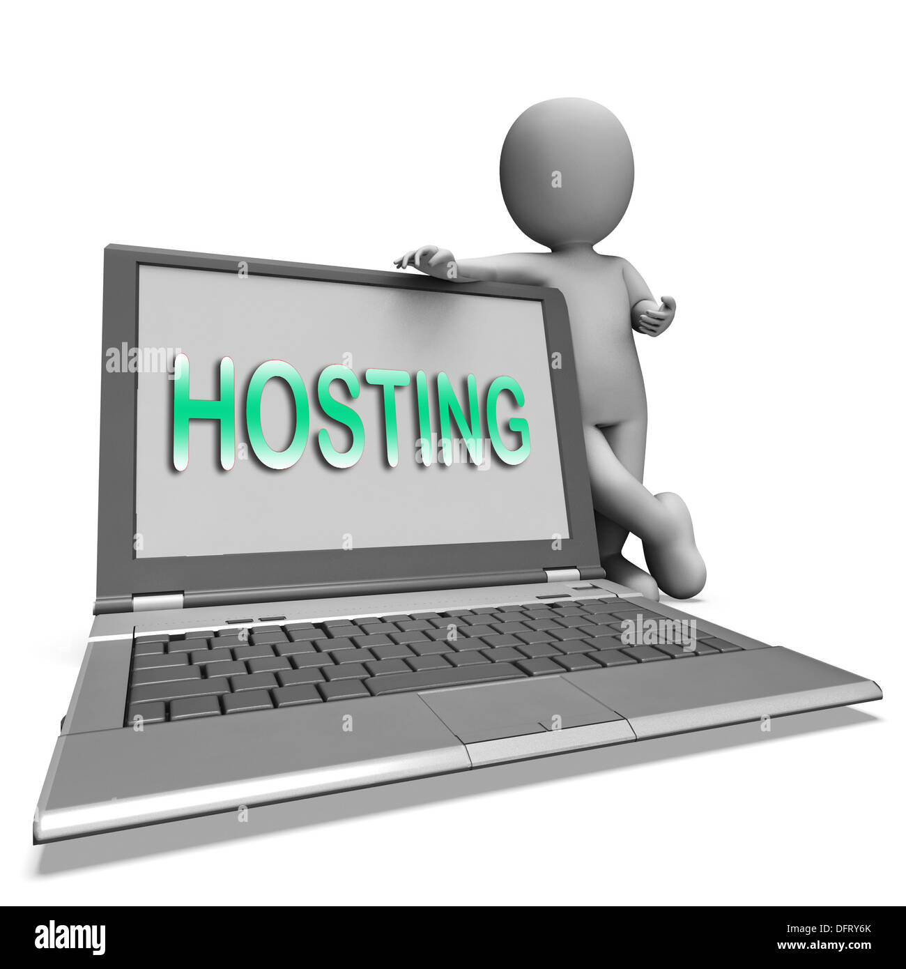 Hosting Laptop Showing Web Internet Or Website Host Stock Photo - Alamy