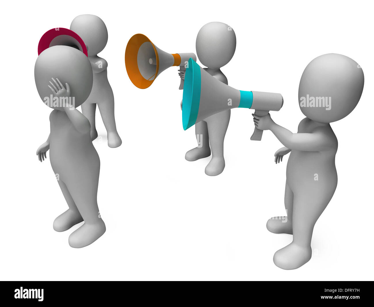 Loud Hailer Character Showing Megaphone Shouting Yelling And Bullying ...
