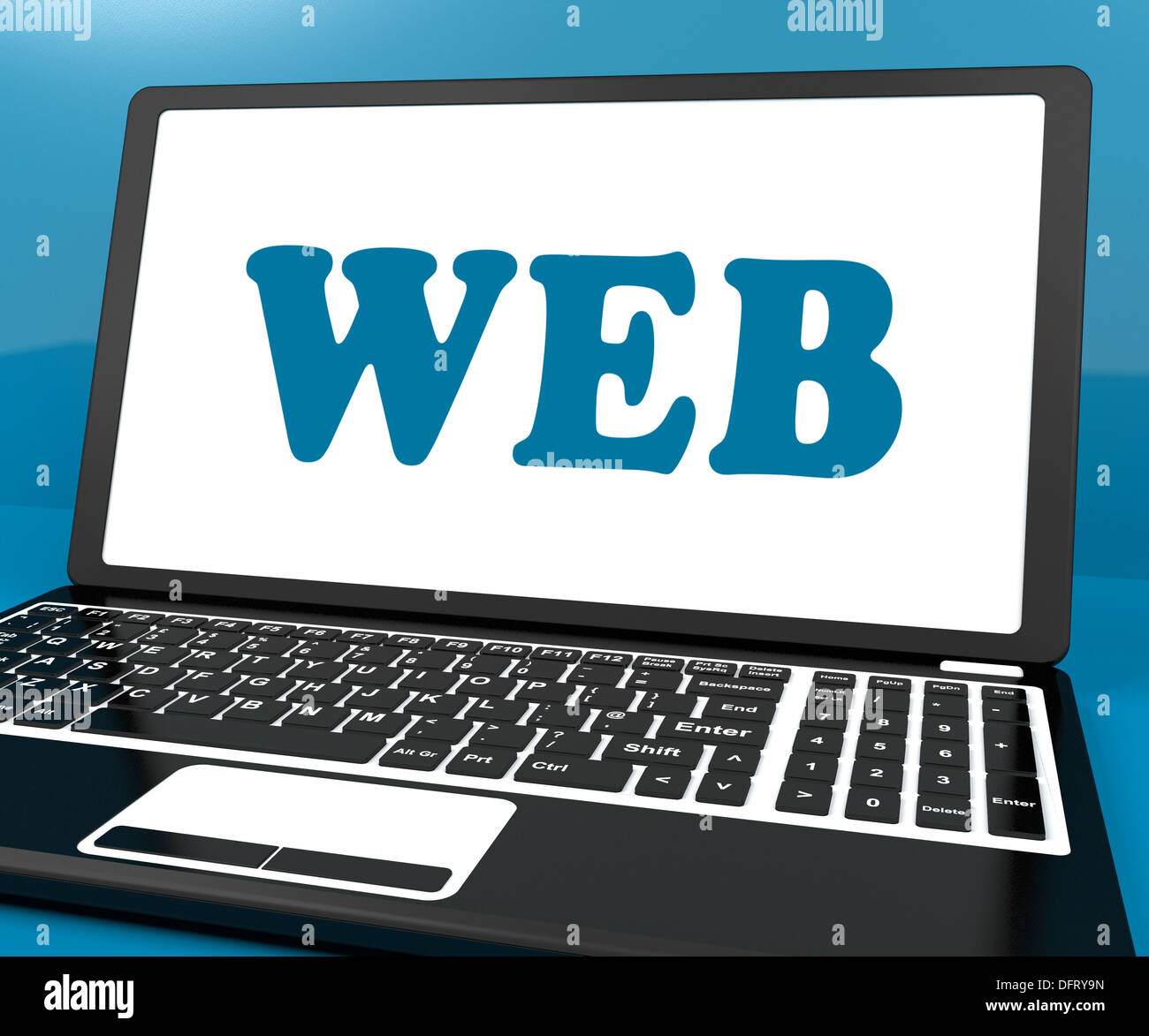 Web On Laptop Showing Online Internet Www Or Net Stock Photo - Alamy