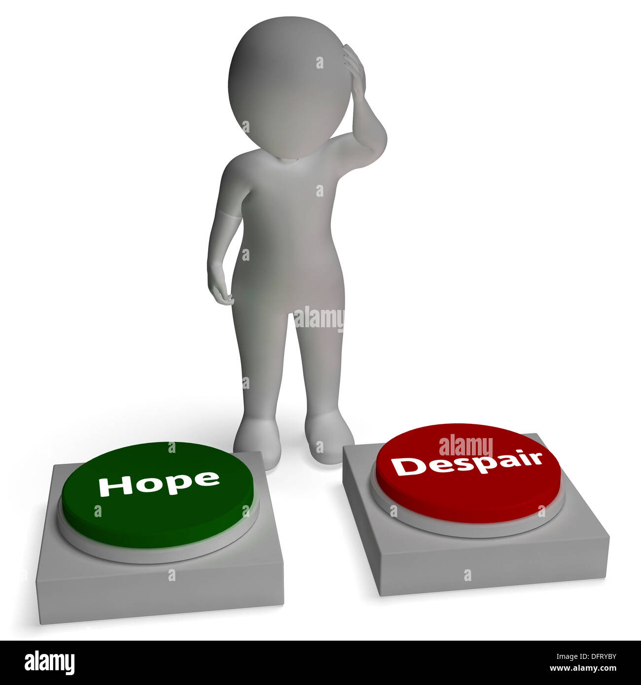 Hope Despair Buttons Shows Hopeful Hopeless Or Desperation Stock Photo ...
