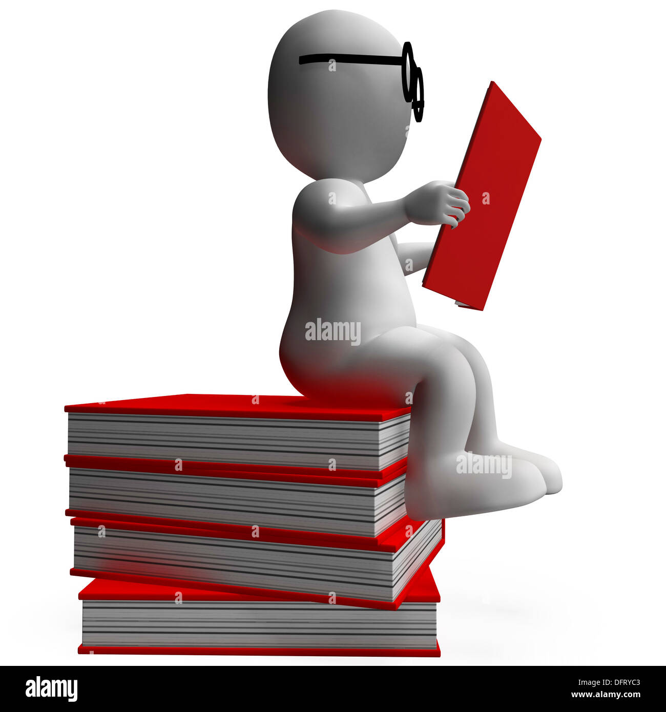 Student Reading Books Shows Studious And Studying Stock Photo - Alamy