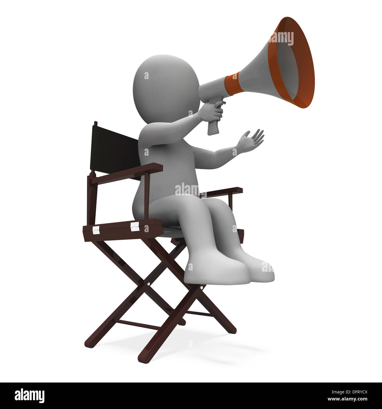 Movie Director Character Showing Hollywood Producer Or Filmmaker Stock ...