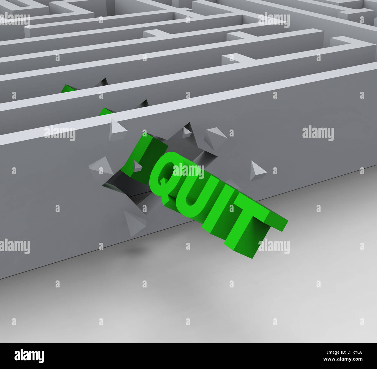 Quit Word Shows Resignation Quitting Or Resigning Stock Photo - Alamy