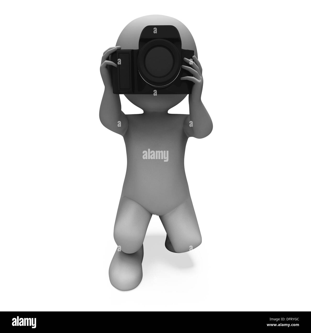 Taking A Photo Character Shows Photography Dslr And Photograph Stock ...