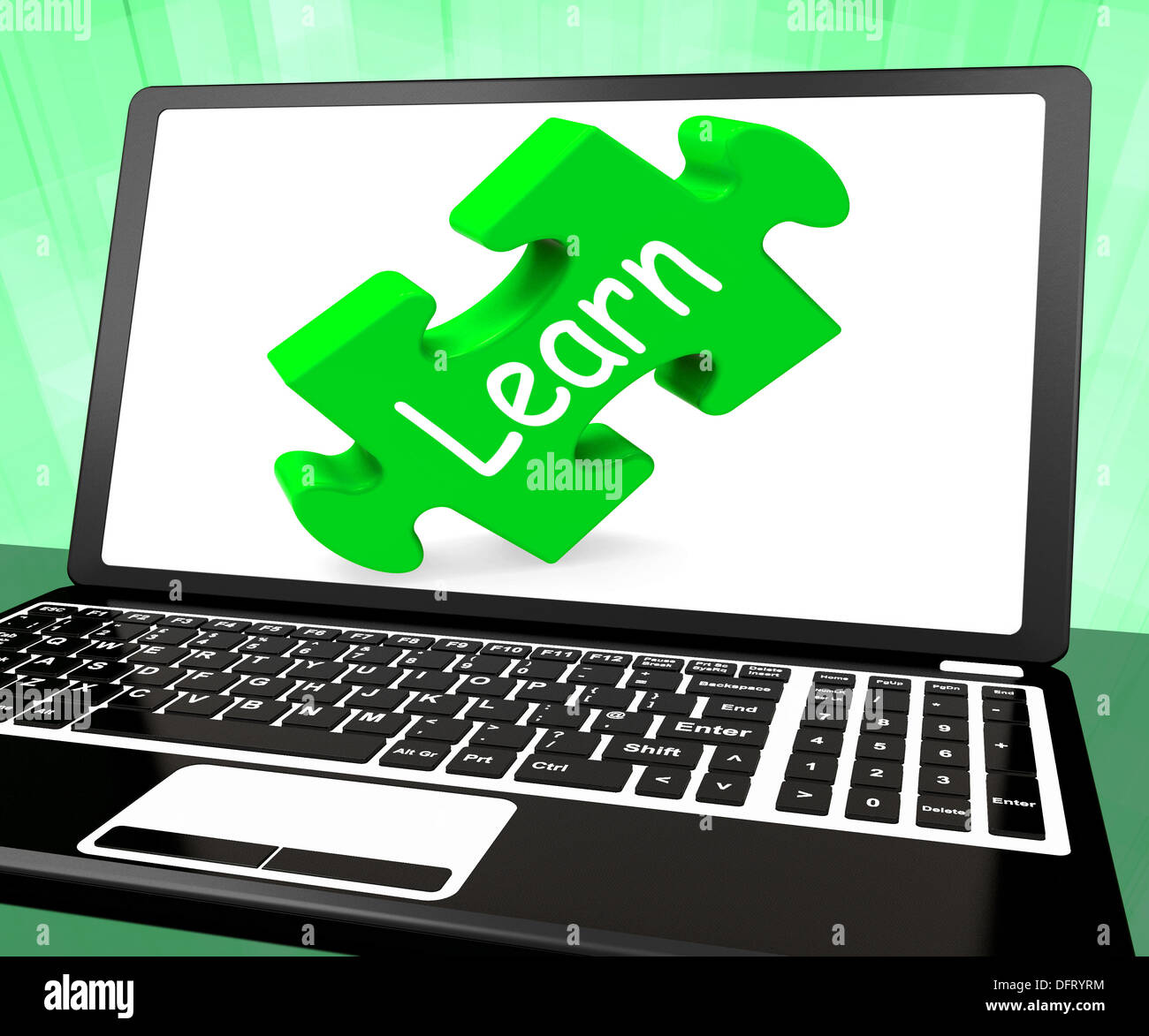 Learn Laptop Showing Online Learning Education Or Studying Stock Photo ...