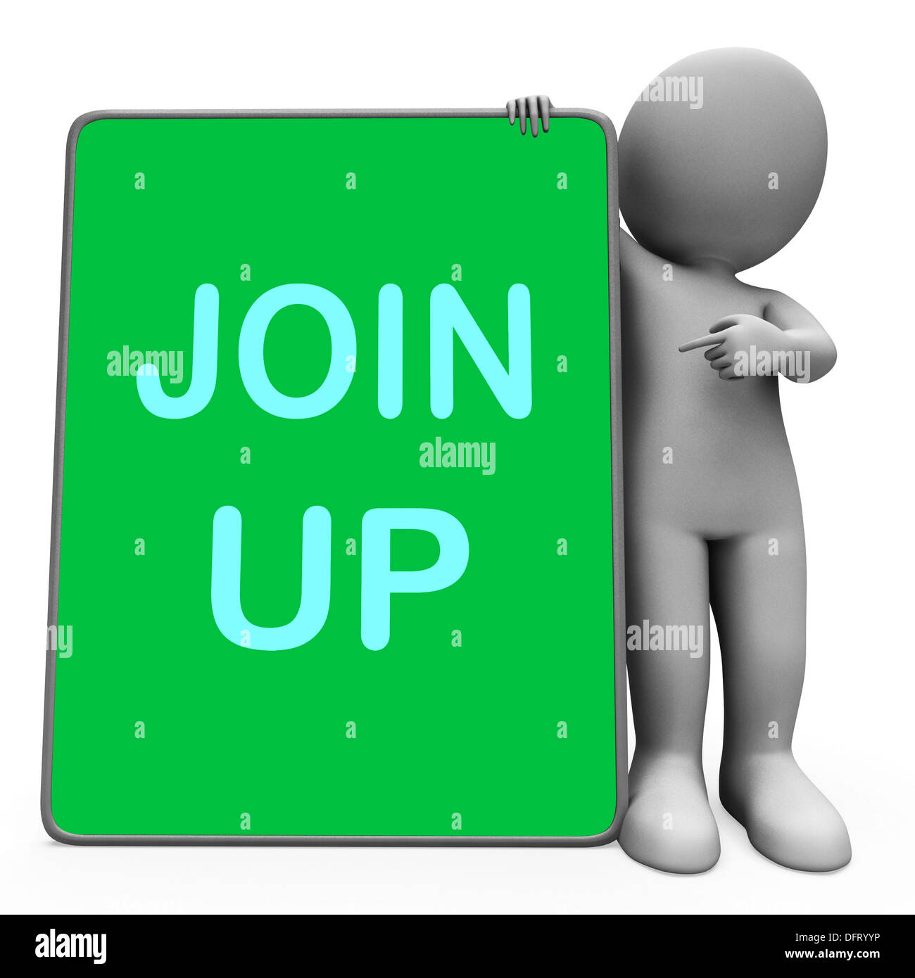 Join Up Tablet Character Showing Subscribing Member And Registration ...