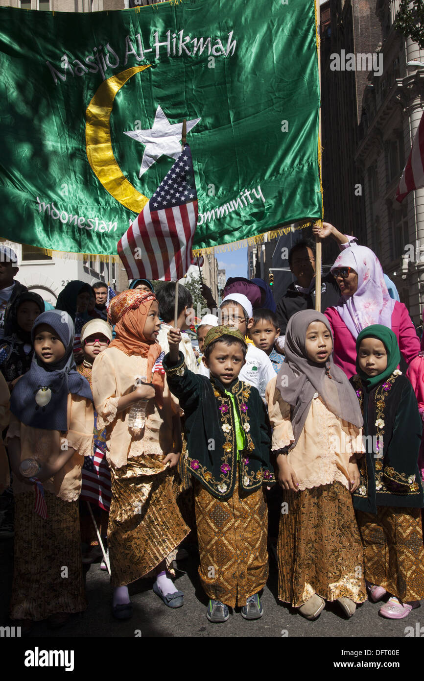Annual Muslim Day Parade on Madison Avenue, New York City Stock Photo ...