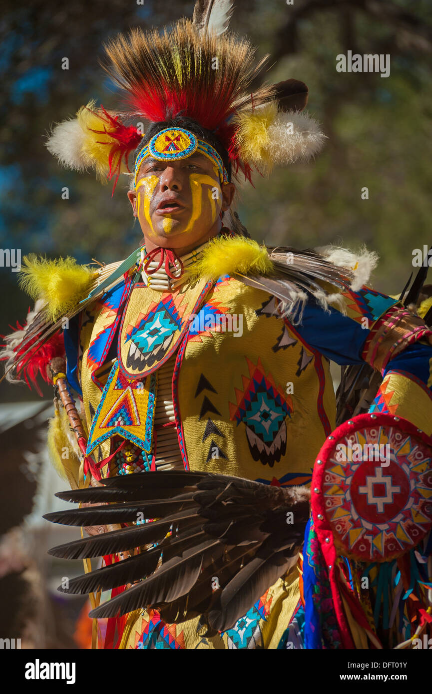 Chumash native American man, grass dancer, at the 2013 Tribal Pow Wow ...