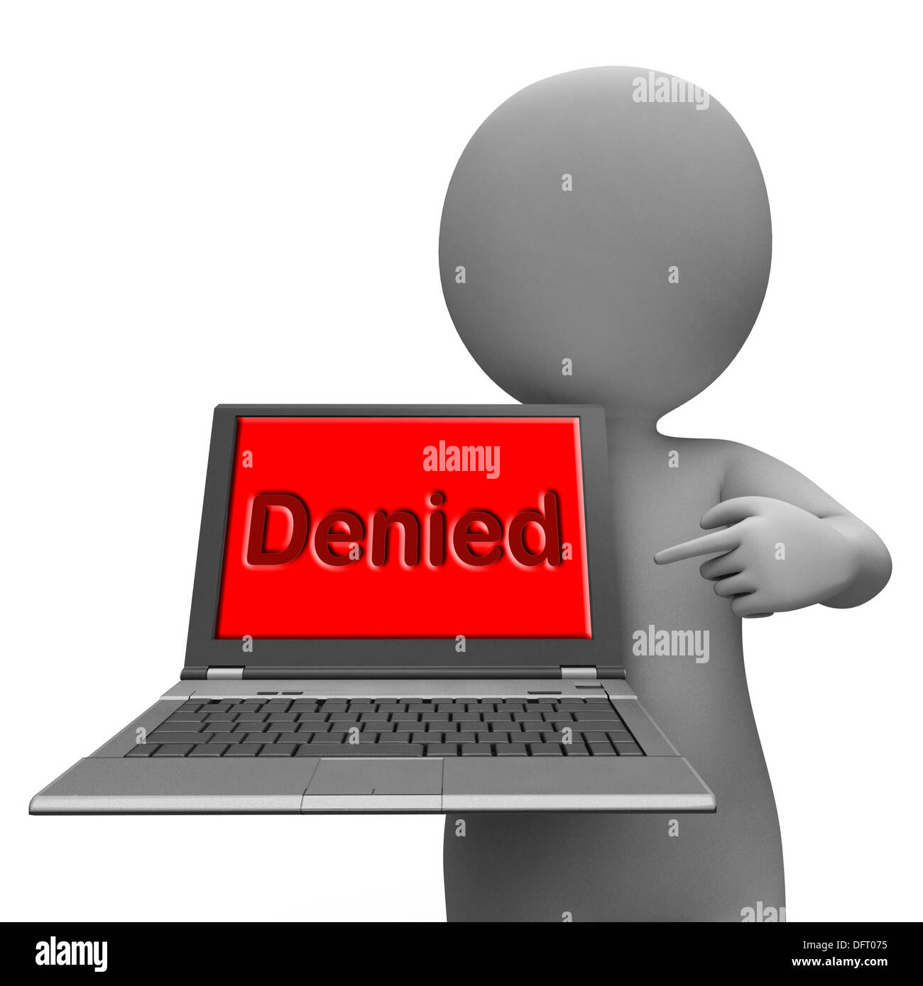 Denied Laptop Shows Denial Deny Decline Or Refusals Stock Photo - Alamy