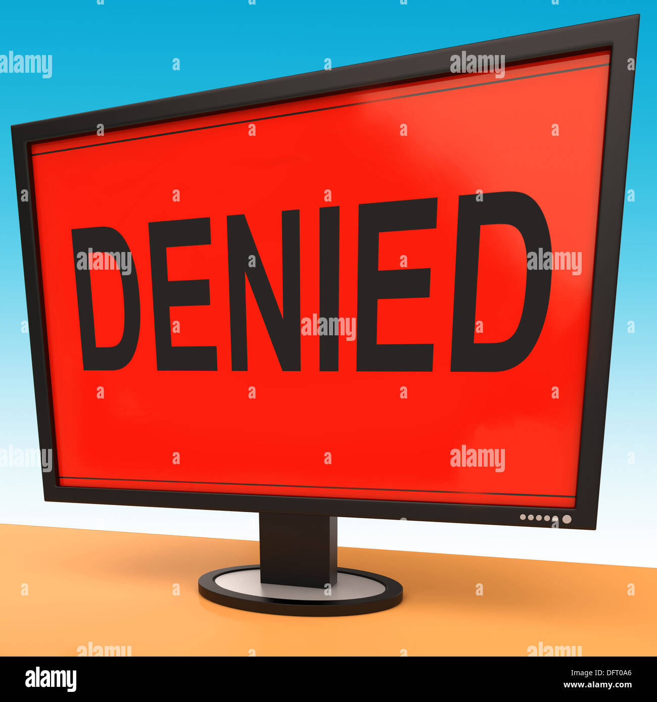 Denied Monitor Shows Rejection Deny Decline Or Refusal Stock Photo - Alamy