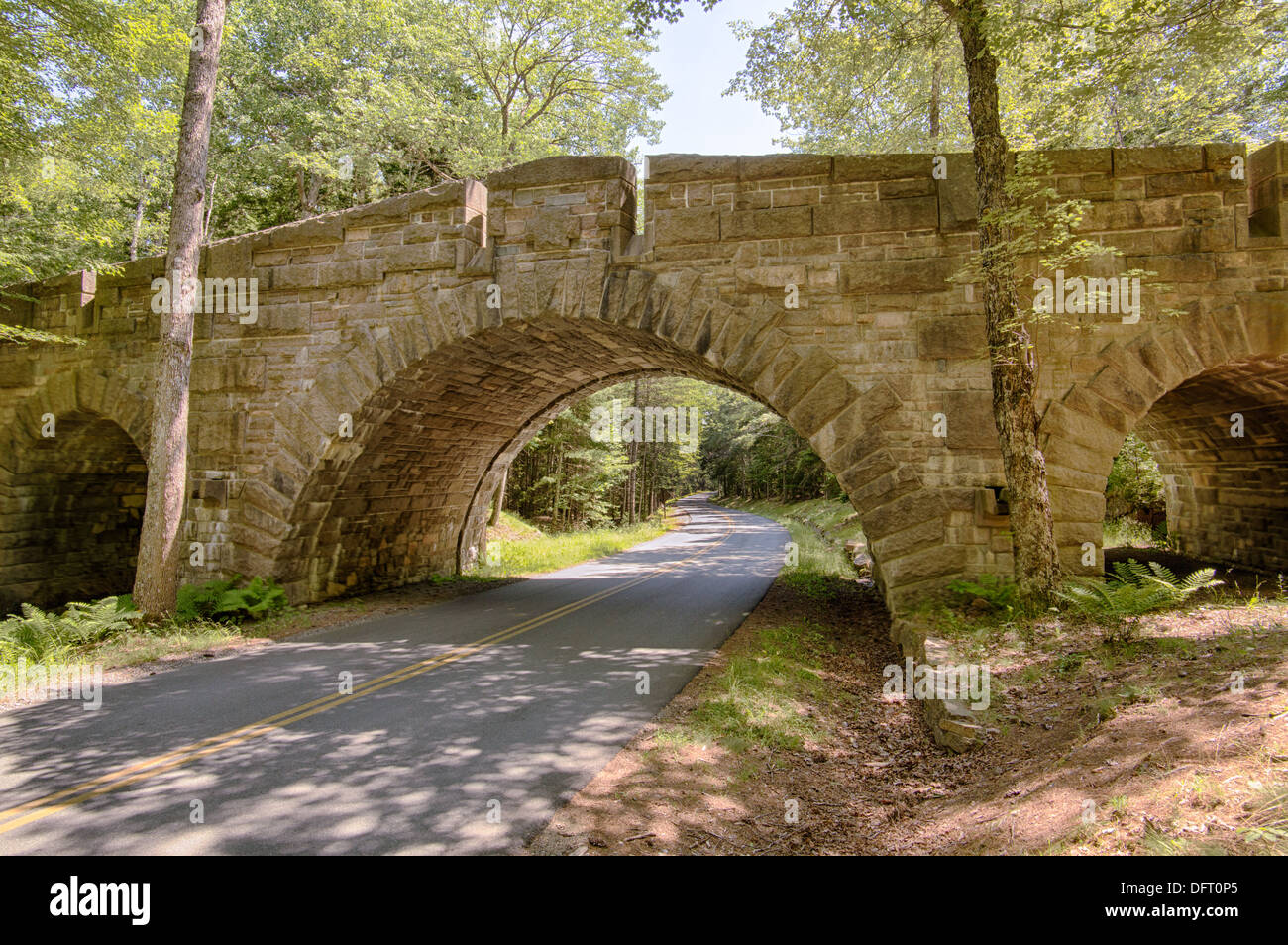 Stone bridge carriage road in Acadia National Park Stock Photo - Alamy