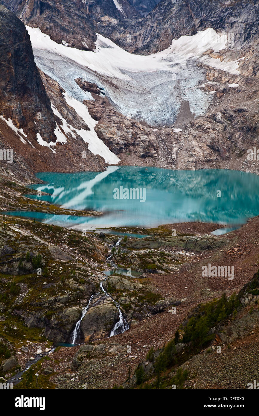 Cobalt Lake and Glacier in the Purcell Mountain range, Canada Stock ...