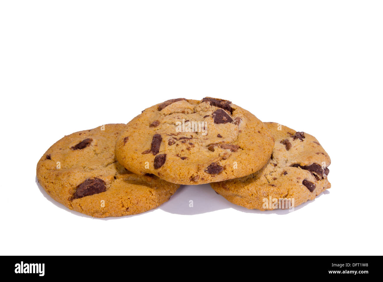 Three Chocolate Chip Cookies Stock Photo - Alamy