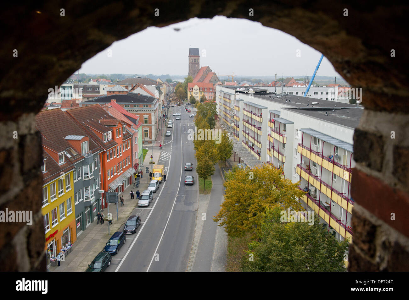 Anklam, Germany. 08th Oct, 2013. View of the brick church of St. Mary ...