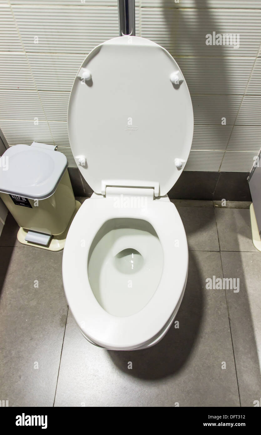 White flush toilet and lavatory pan Stock Photo - Alamy