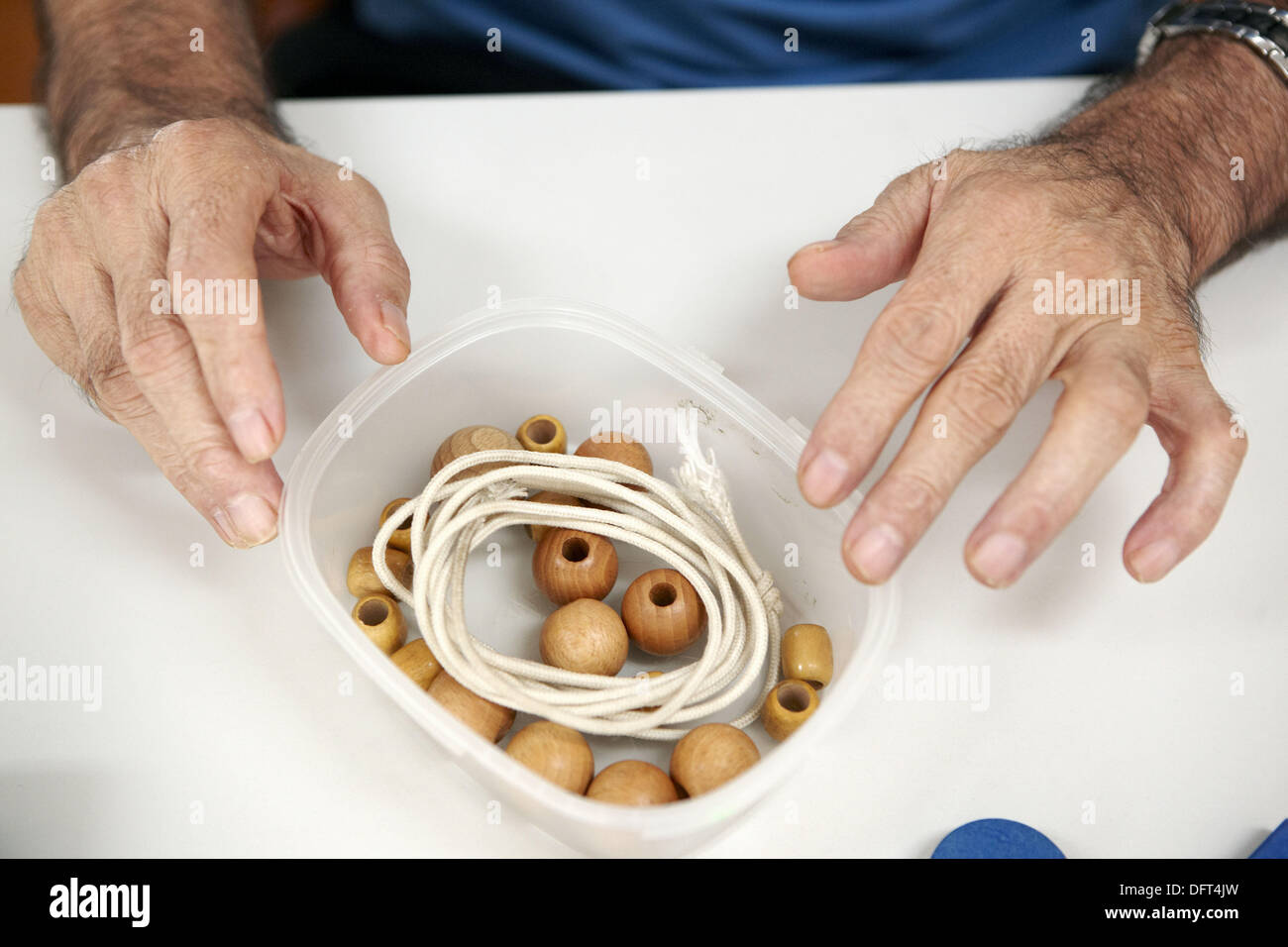 Occupational therapy beads string coordination hi-res stock photography ...