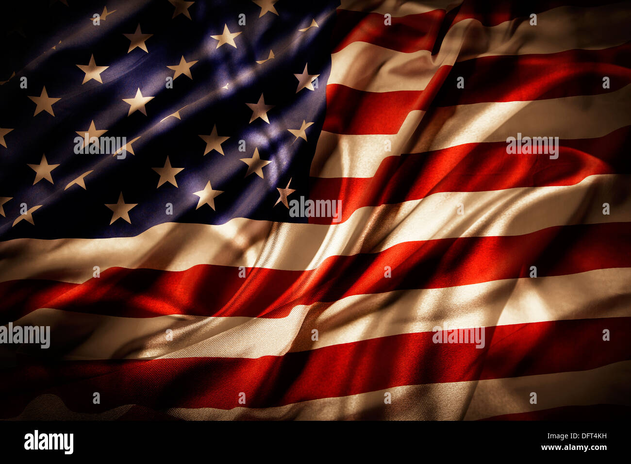 Closeup of ruffled American flag Stock Photo - Alamy