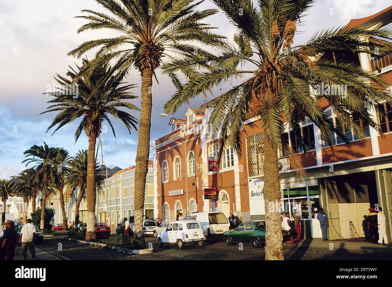 Waterfront of Mindelo, port town on São Vicente island. Cape Verde ...