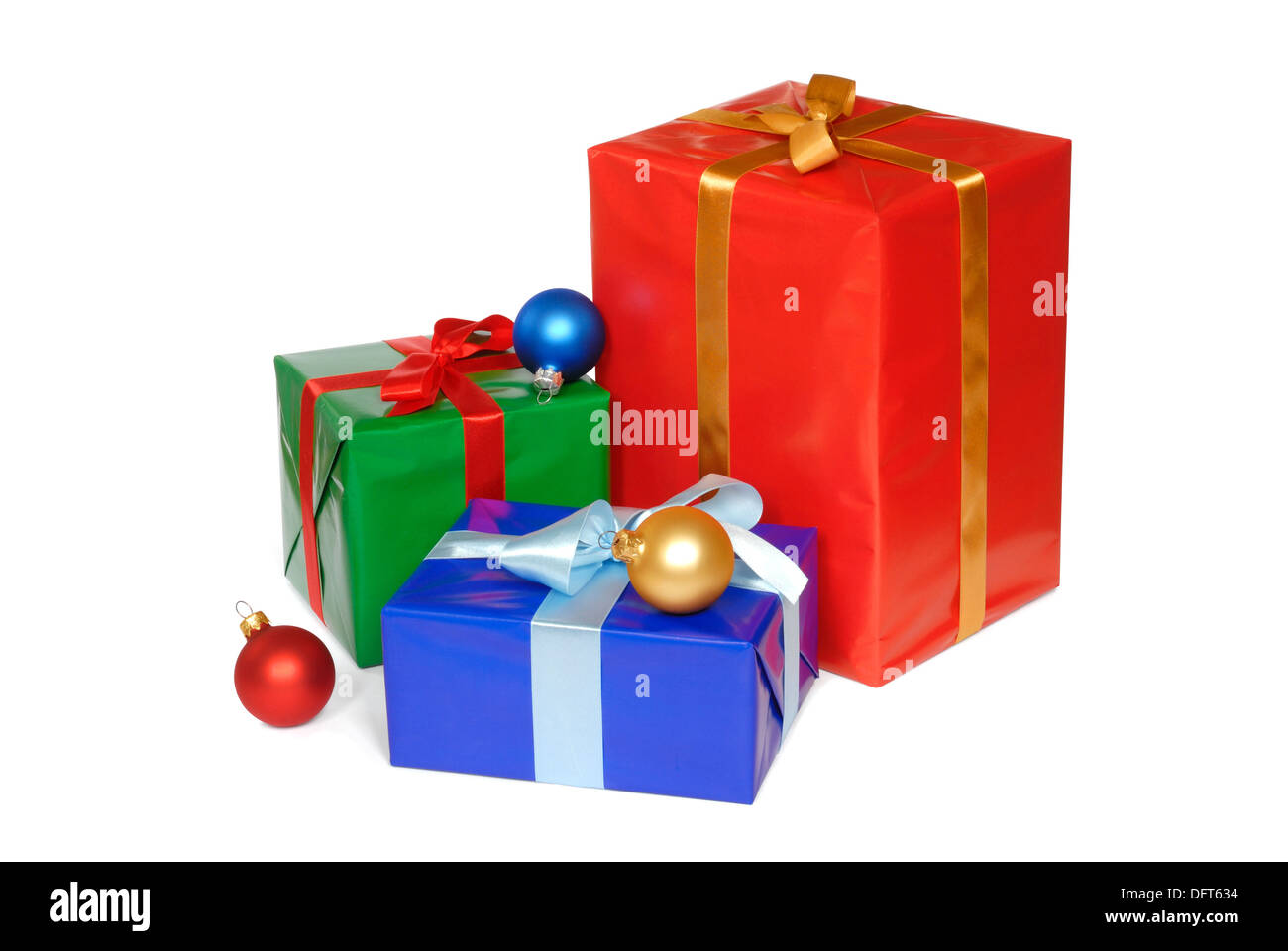 Christmas presents isolated on white background Stock Photo - Alamy