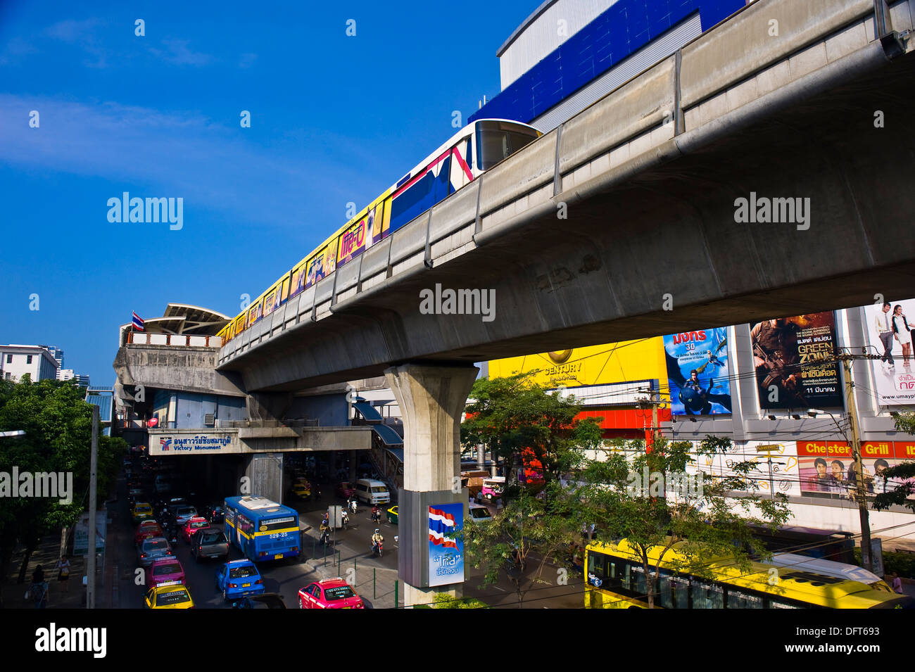 Bts Skytrain Victory Monument Station High Resolution Stock Photography ...