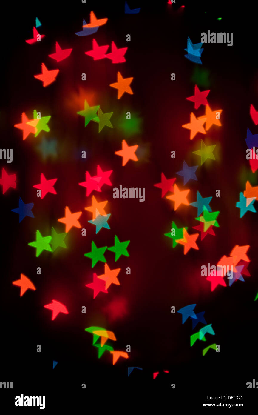 Color Bokeh of stars against a dark background for use at graphic ...