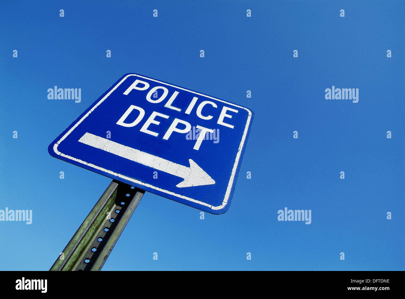 Street sign showing direction to a police department Stock Photo - Alamy