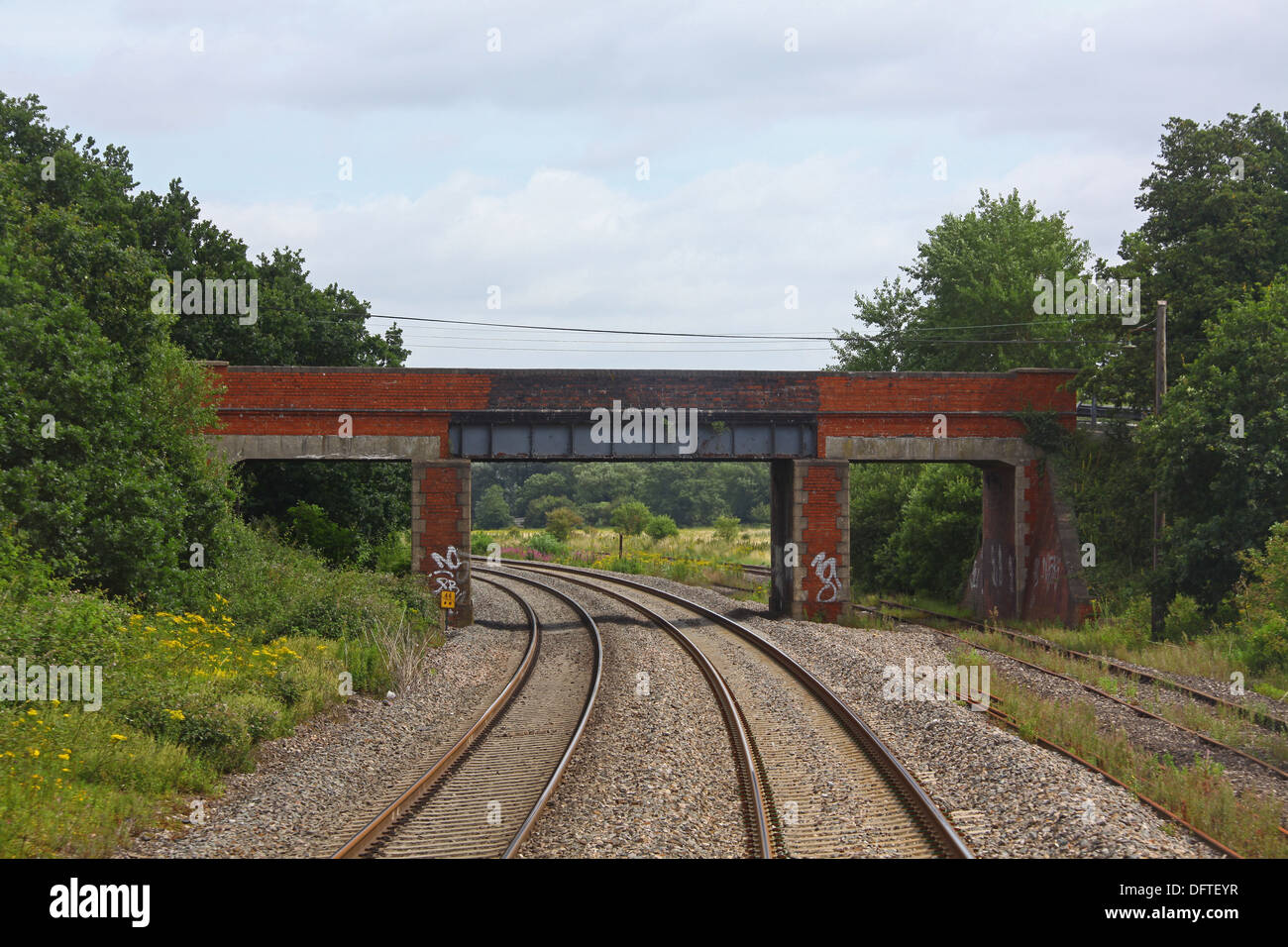 Approaching Padworth road Bridge on the Berks and Hants line looking ...