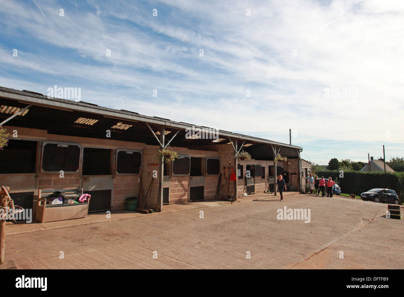 Row of stables in a Gloucestershire Stable yard. Full livery stable ...