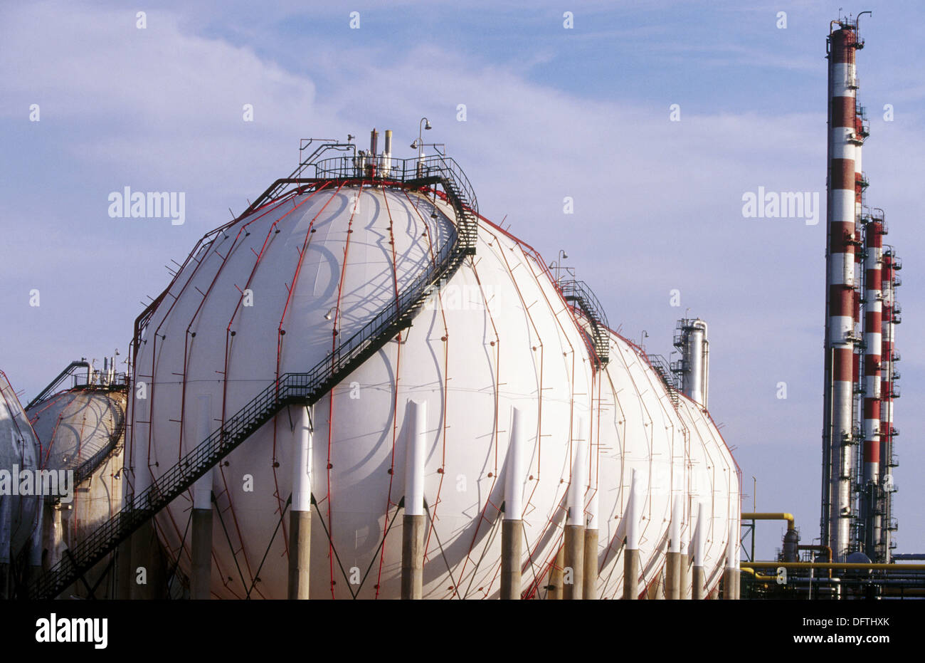Gas tanks repsol ypf oil refinery hi-res stock photography and images ...