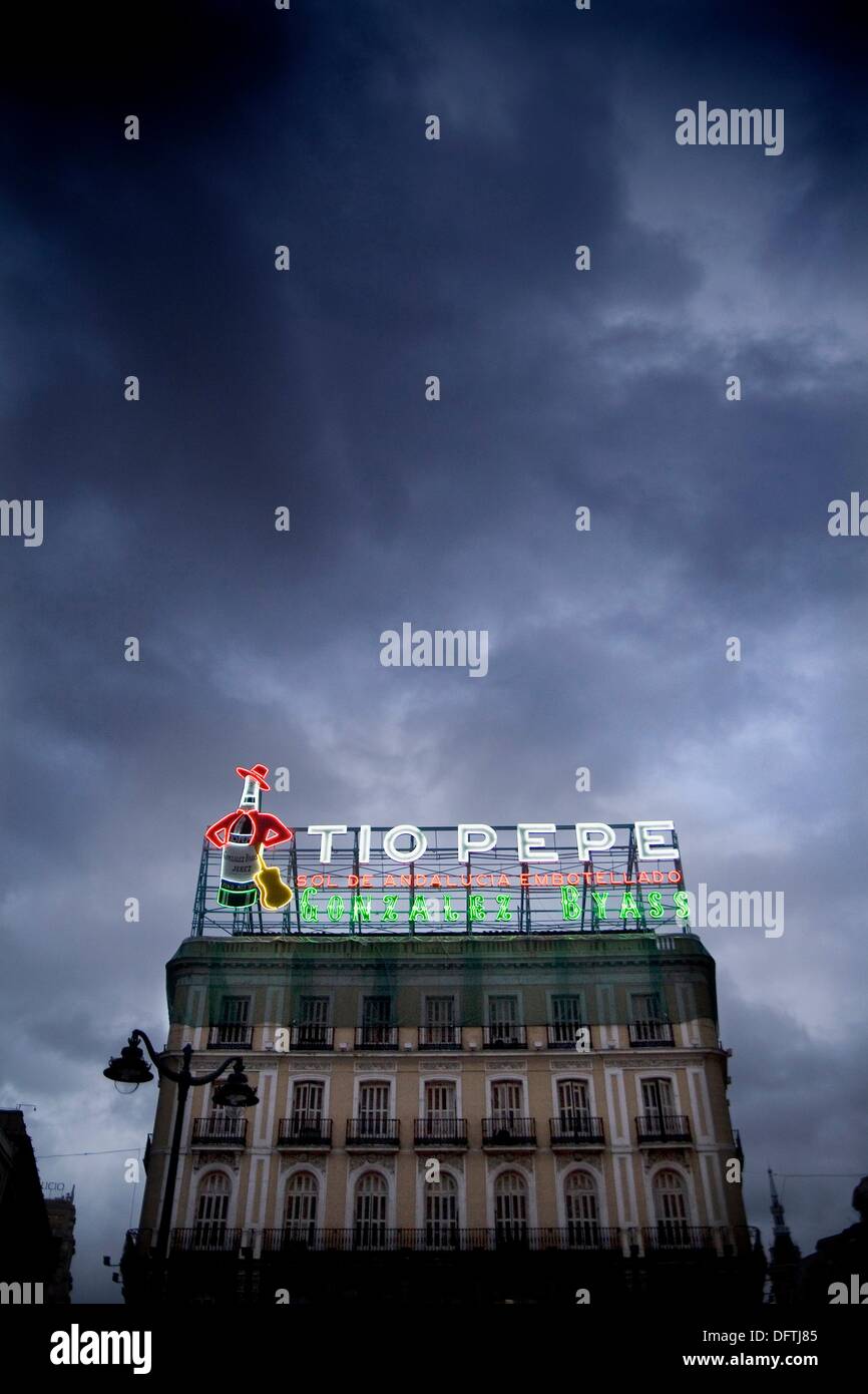 Tío Pepe sign at Puerta del Sol Madrid, Spain Stock Photo - Alamy