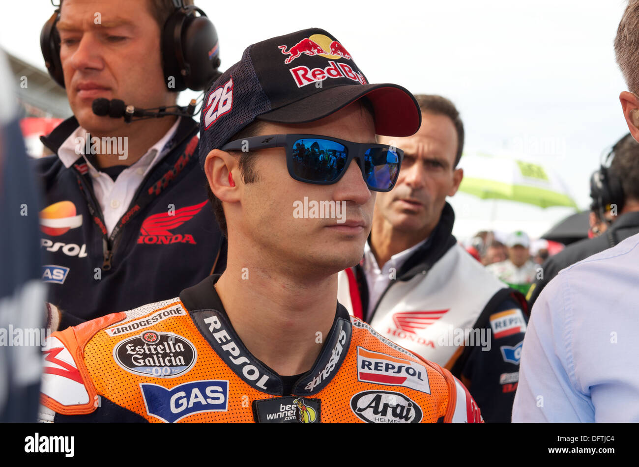 Dani Pedrosa the Repsol Honda MotoGP rider on the Silverstone Start ...