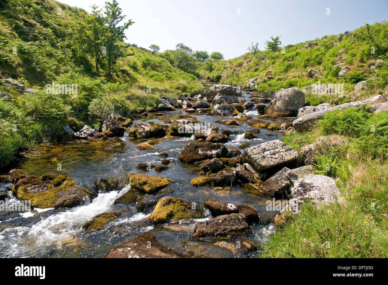 The River Taw on the eastern side of Dartmoor, a few miles north of it ...
