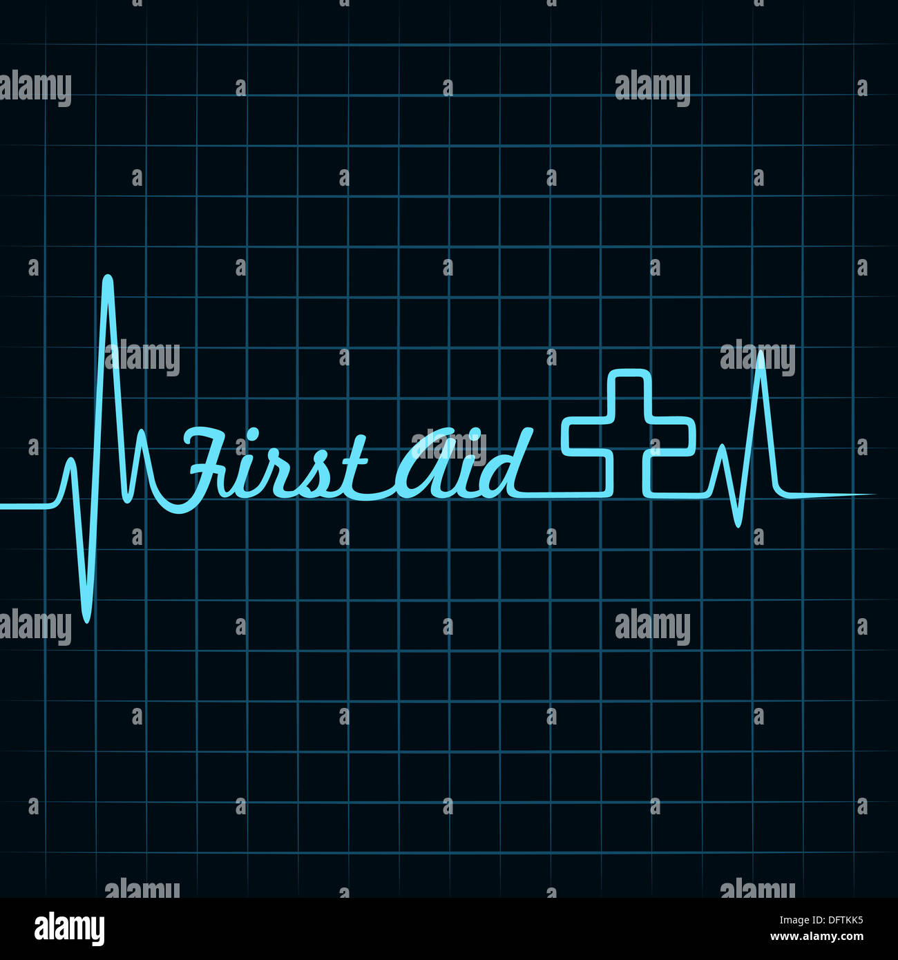 Heartbeat make first aid word and plus symbol stock vector Stock Photo ...