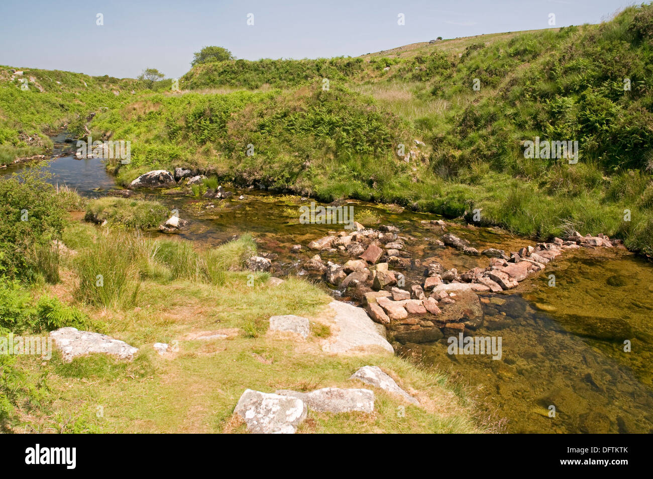 The River Taw on the eastern side of Dartmoor, a few miles north of it ...