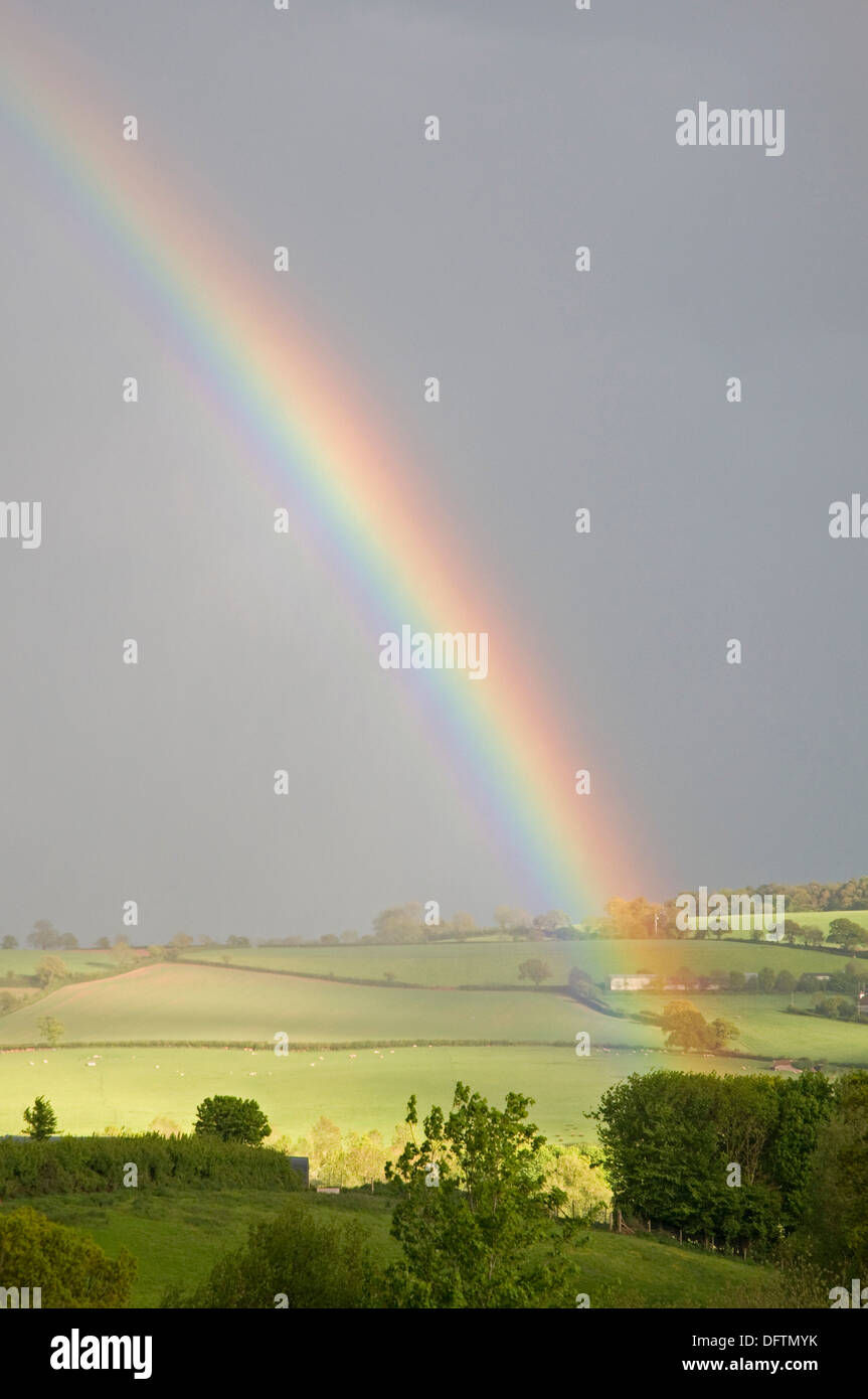 Attractive rainbow over the Culm valley, looking southeast from ...
