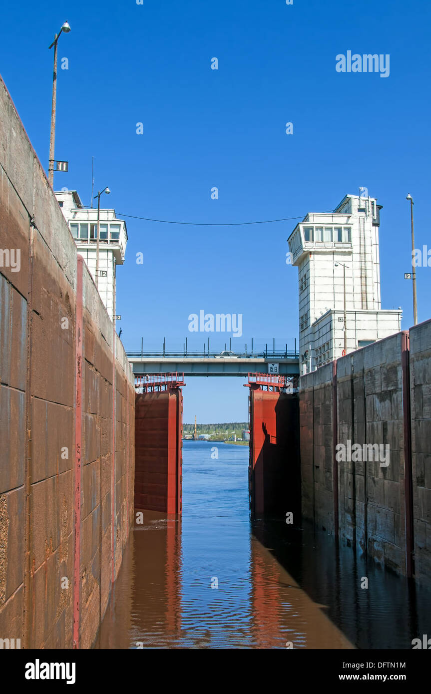 Sluice of the channel Volga-Don Lenin's name. Russia Stock Photo - Alamy