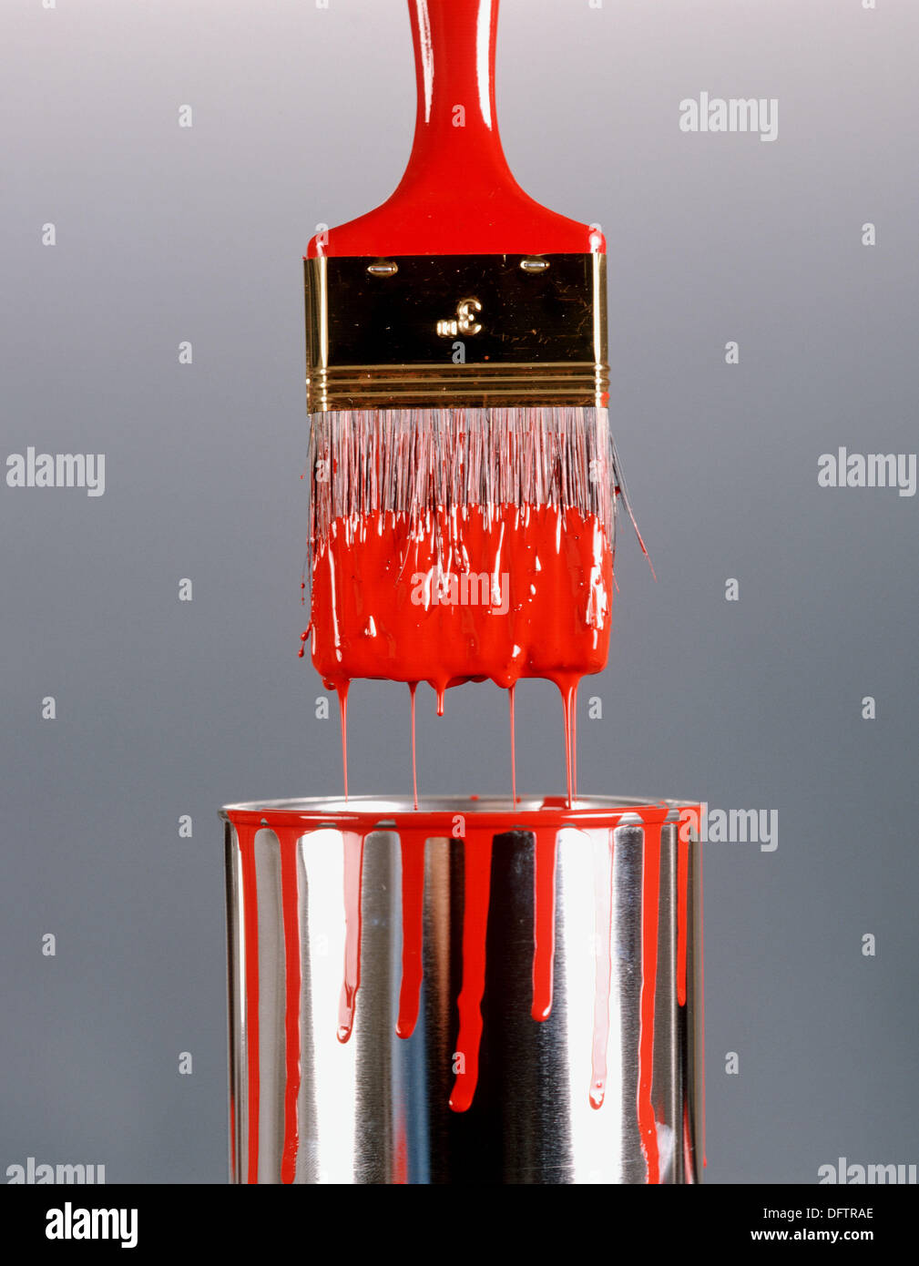 Paintbrush dripping red paint hi-res stock photography and images - Alamy