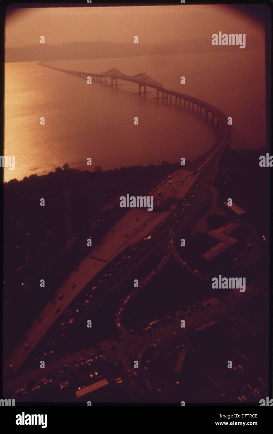 The Tappan Zee Bridge spans the Hudson River at Nyack, New York. It is ...
